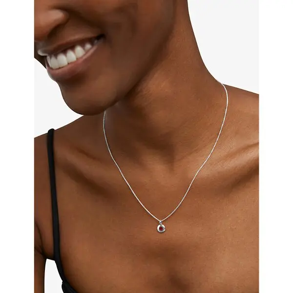 Monica Vinader January Birthstone Red Garnet Necklace - Sterling Silver