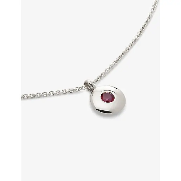 Monica Vinader January Birthstone Red Garnet Necklace - Sterling Silver
