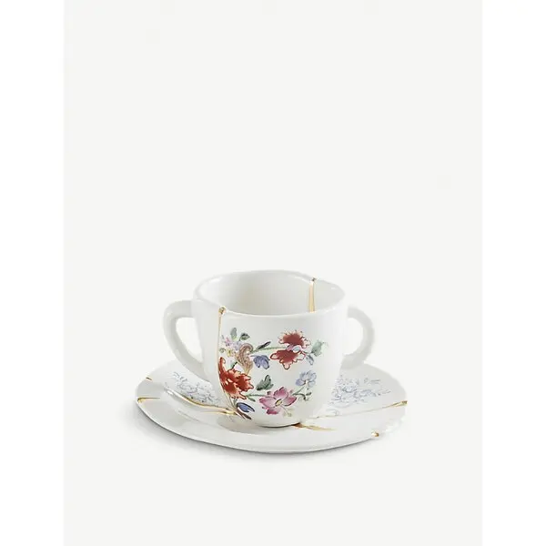 SELETTI Kintsugi N1 Porcelain Coffee Cup And Saucer