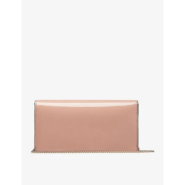 JIMMY CHOO Emmie Logo-engraved Clutch - Pink/gold