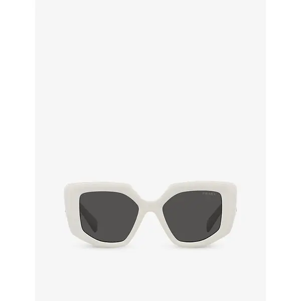 Prada Pr 14zs Irregular-frame Sunglasses - White