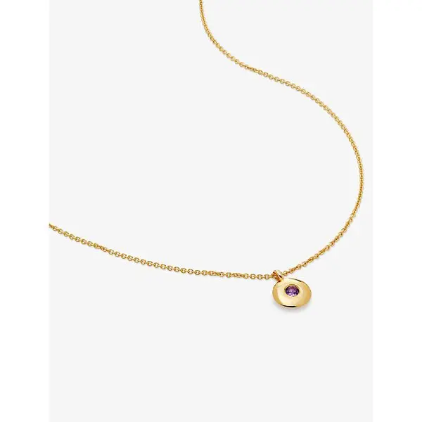 Monica Vinader February Birthstone Pendant Necklace - Yellow Gold