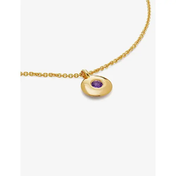 Monica Vinader February Birthstone Pendant Necklace - Yellow Gold