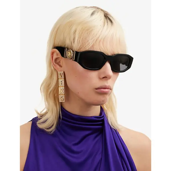 Versace Ve4361 Rectangle Sunglasses - Black