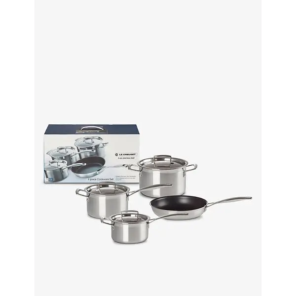LE CREUSET 3-ply Stainless-steel Saucepans Set Of Four - One-color