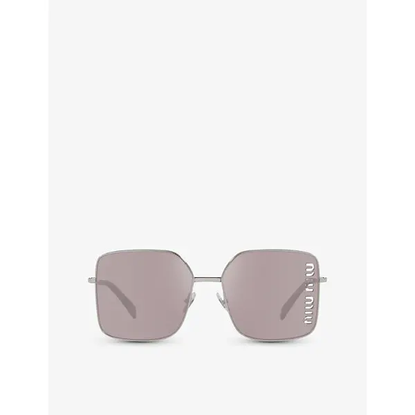 Miu Miu Mu 51ys Square-frame Sunglasses - Silver