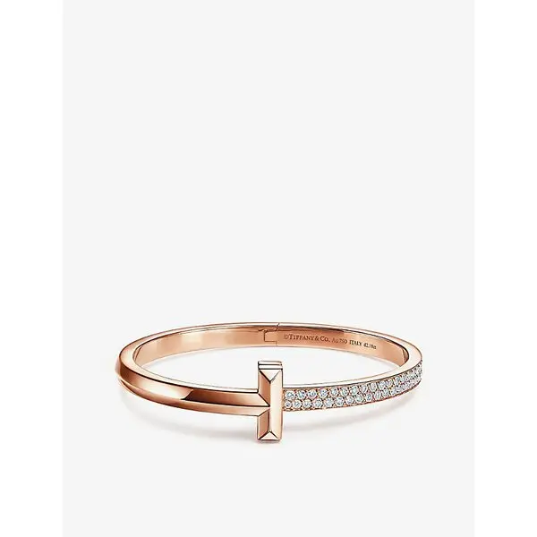 Tiffany & Co. T1 18ct Rose Gold And Diamond Bracelet - 18k Rose Gold