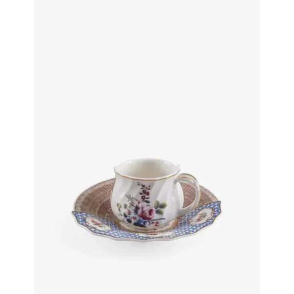 SELETTI Hybrid Djenne Porcelain Coffee Cup And Saucer