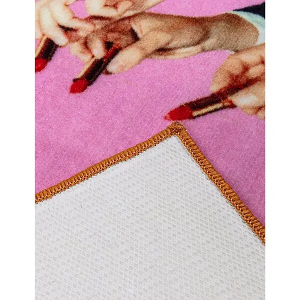 SELETTI X Toiletpaper Lipsticks Plastic Mat 60cm X 90cm - Pink/beige