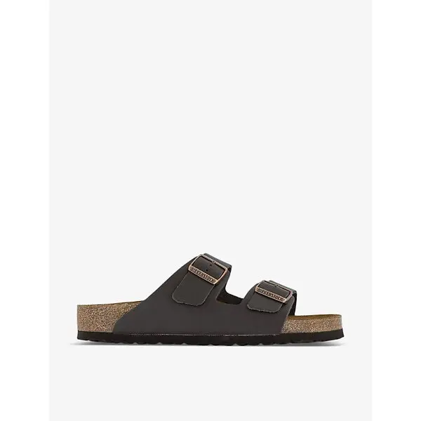 BIRKENSTOCK Arizona Double Strap Leather Sandals - Dark Brown Leather