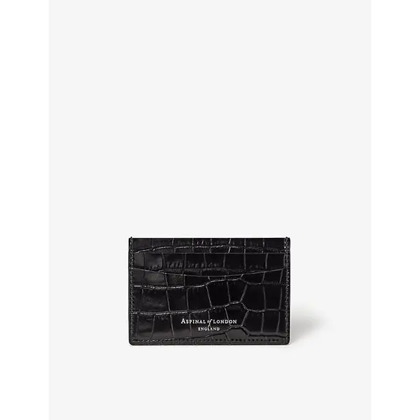 ASPINAL OF LONDON Slim Crocodile-embossed Leather Credit Card Case