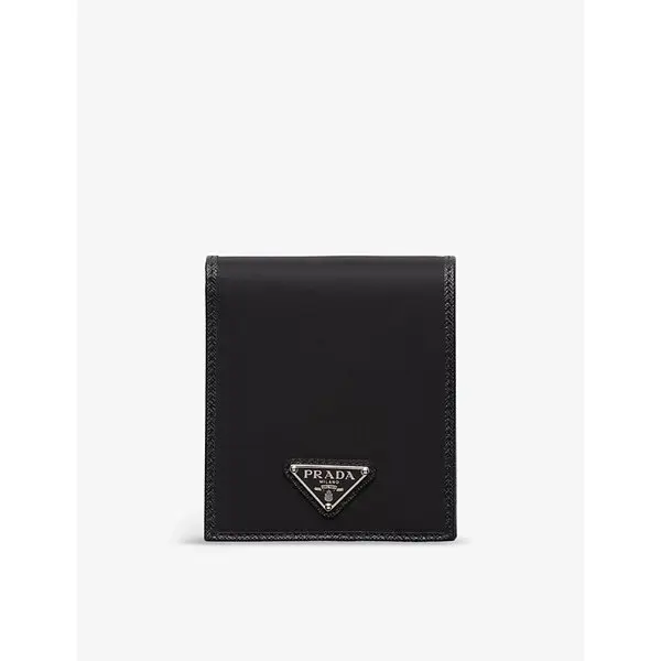 Prada Re-nylon Nylon And Leather Wallet - Black