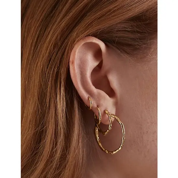 Monica Vinader 18ct Yellow -plated Vermeil Hoop Earrings