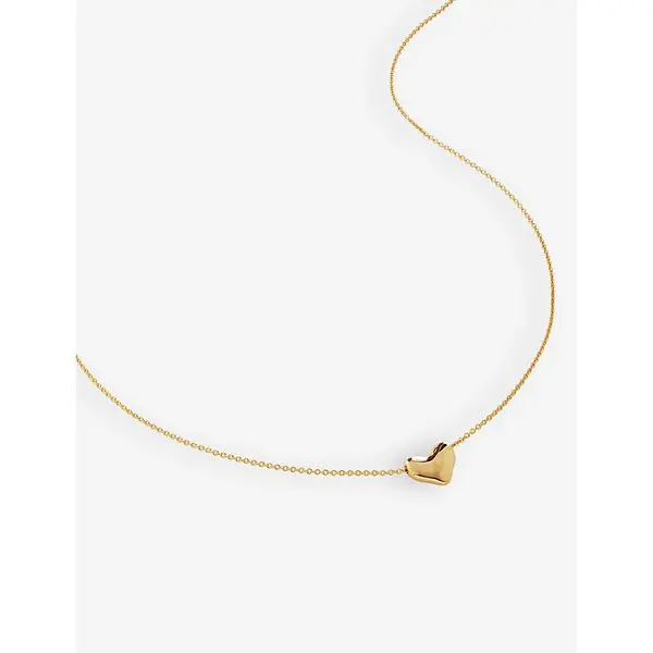 Monica Vinader Heart Charm Pendant Necklace - Gold