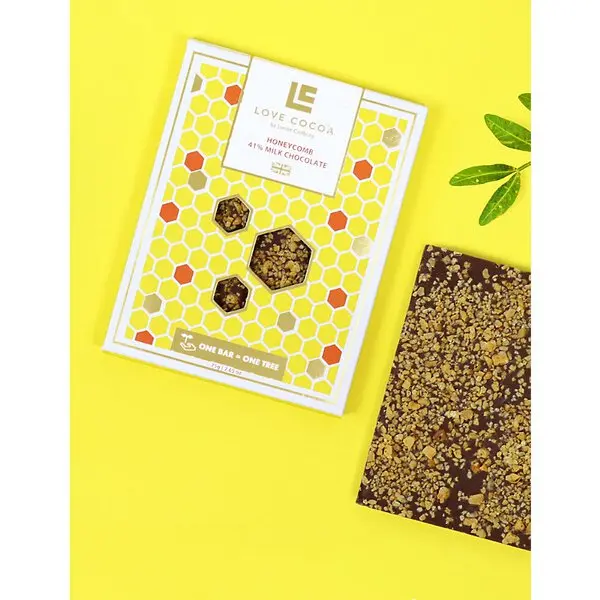 LOVE COCOA Honeycomb 41% Milk Chocolate Bar 75g