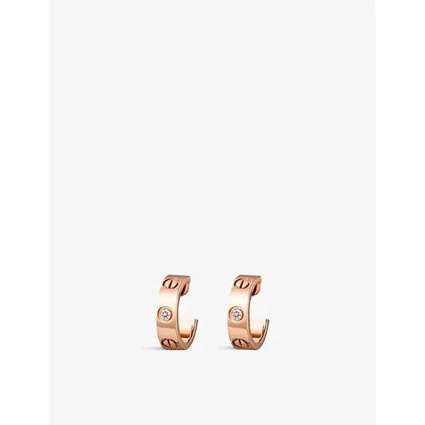 Cartier Love 18ct Rose Gold And Diamond Stud Earrings