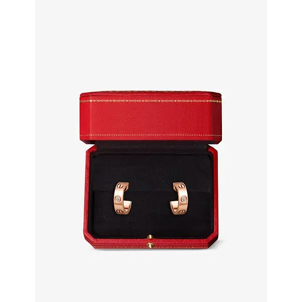 Cartier Love 18ct Rose Gold And Diamond Stud Earrings