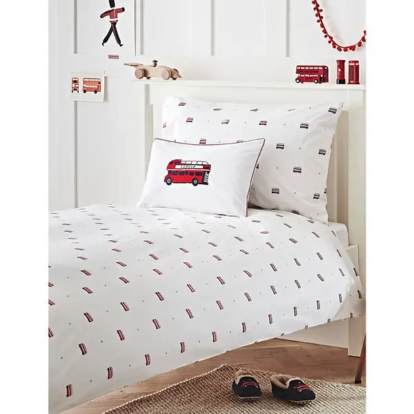 THE WHITE COMPANY London Bus Cotton Duvet Cover Set 140x200cm - Multi