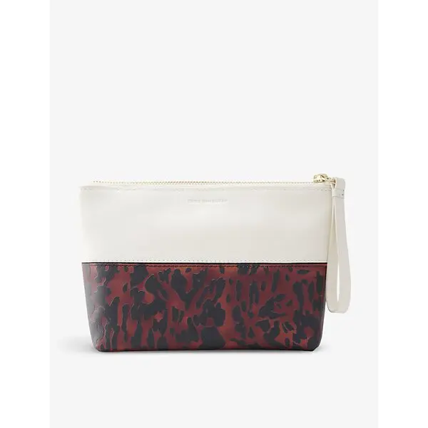 Dries Van Noten Two-toned Zipped Leather Pouch