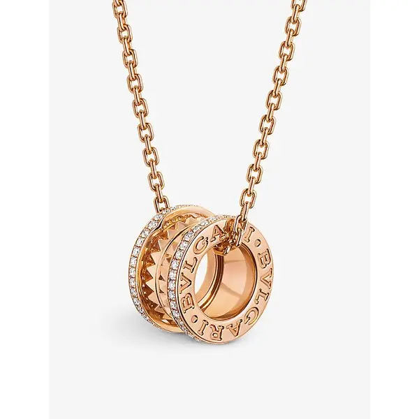 BVLGARI B.zero1 18ct Diamond Necklace - Rose Gold