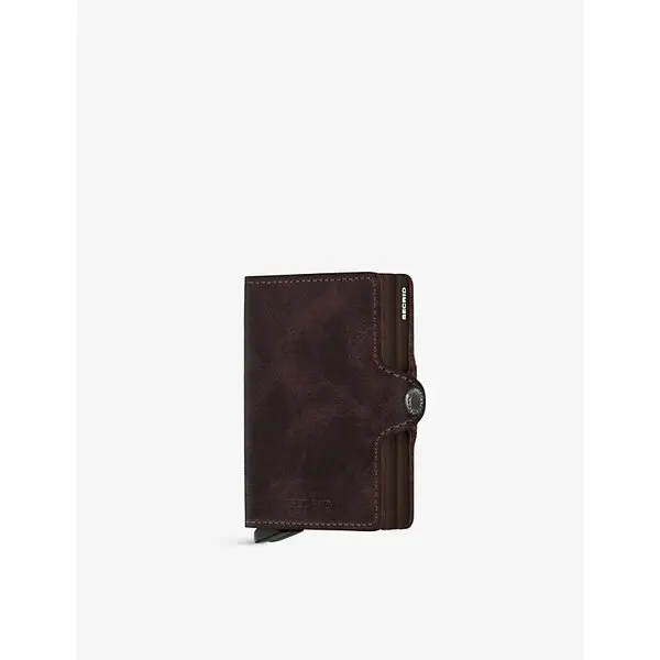 SECRID Twinwallet Vintage Leather And Aluminium Card Holder - Tv-chocolate