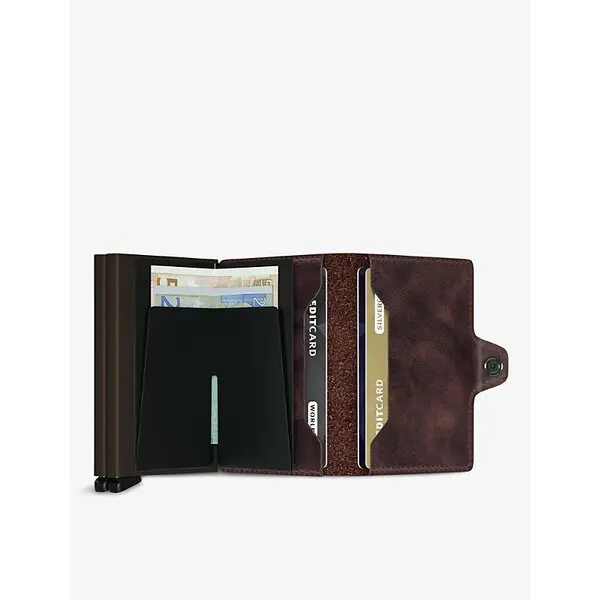 SECRID Twinwallet Vintage Leather And Aluminium Card Holder - Tv-chocolate