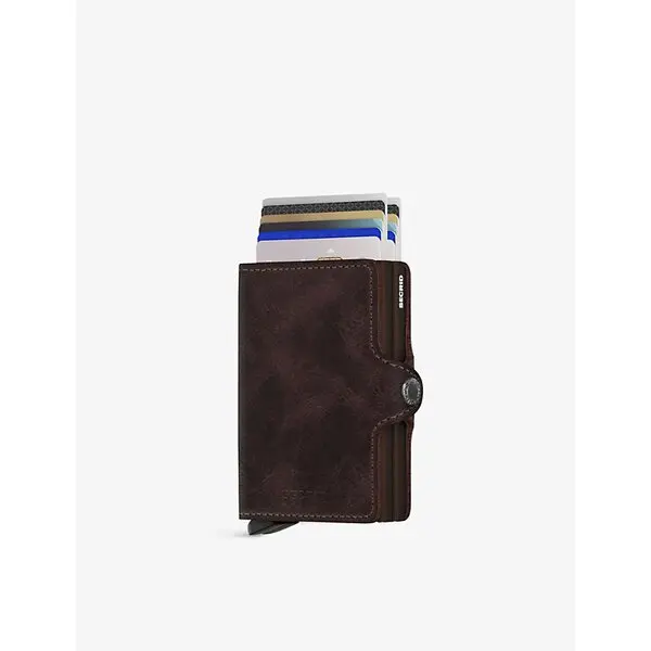 SECRID Twinwallet Vintage Leather And Aluminium Card Holder - Tv-chocolate