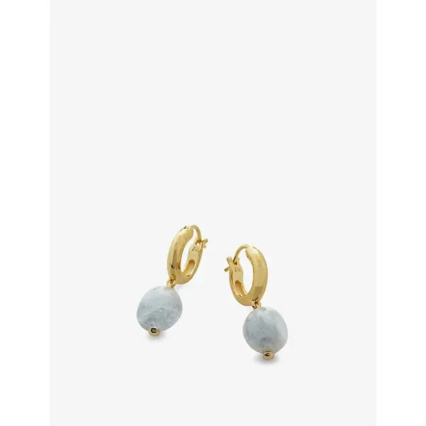 Monica Vinader Rio Aquamarine Drop Earrings - Gold