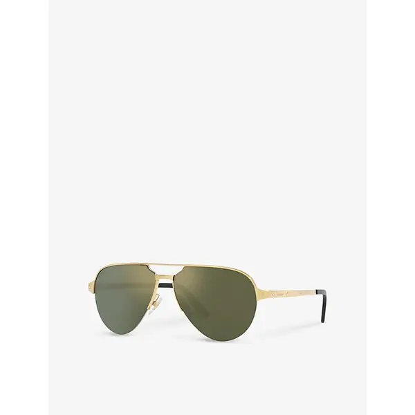 CARTIER Pilot-frame Metal Sunglasses