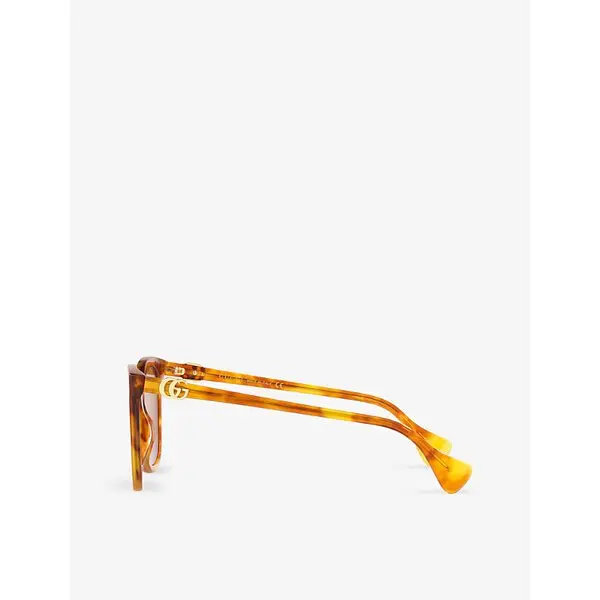 Gucci Gg1071s Square-frame Tortoiseshell Sunglasses - Brown