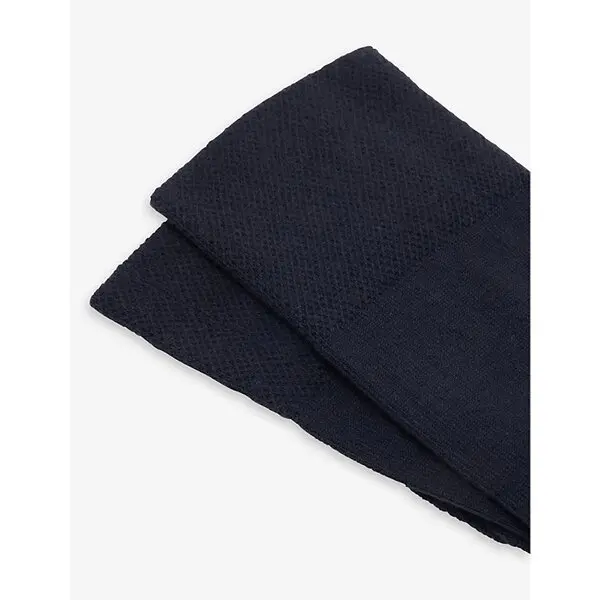 Falke Sensitive London Textured Stretch-cotton Socks - Dark Navy
