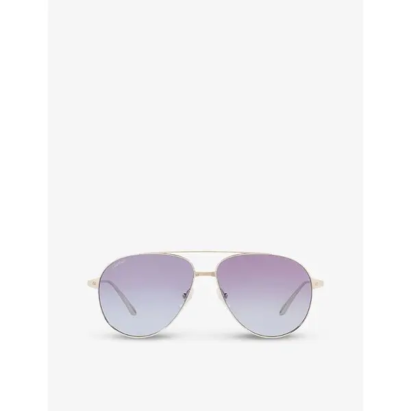 CARTIER Aviator-frame Sunglasses - Silver