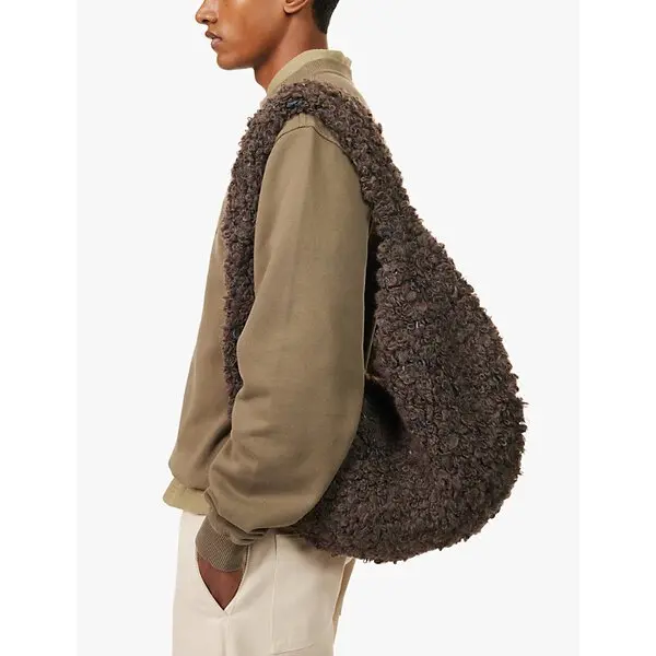 Ouat Pablo Bouclé-Texture Wool-Blend Crossbody Bag - Brown