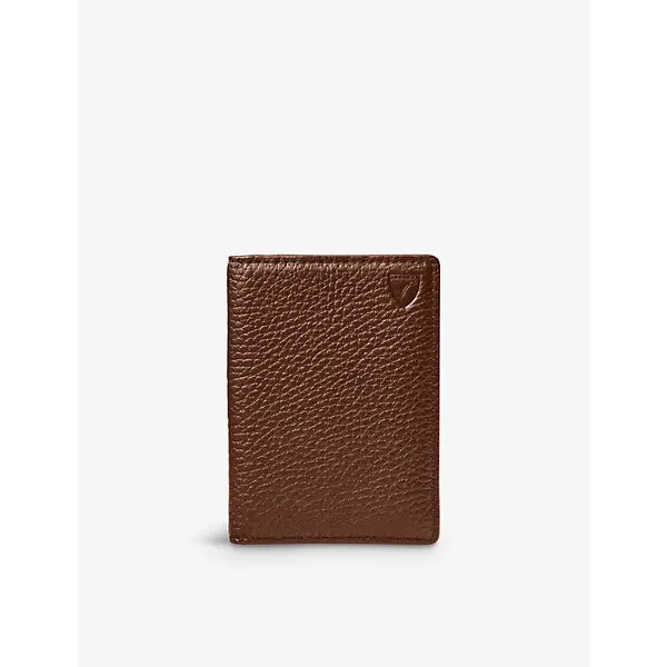 ASPINAL OF LONDON Double Fold Leather Card Holder - Tobacco
