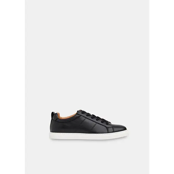 Whistles Koki Lace-Up Leather Trainers Black Editorialist