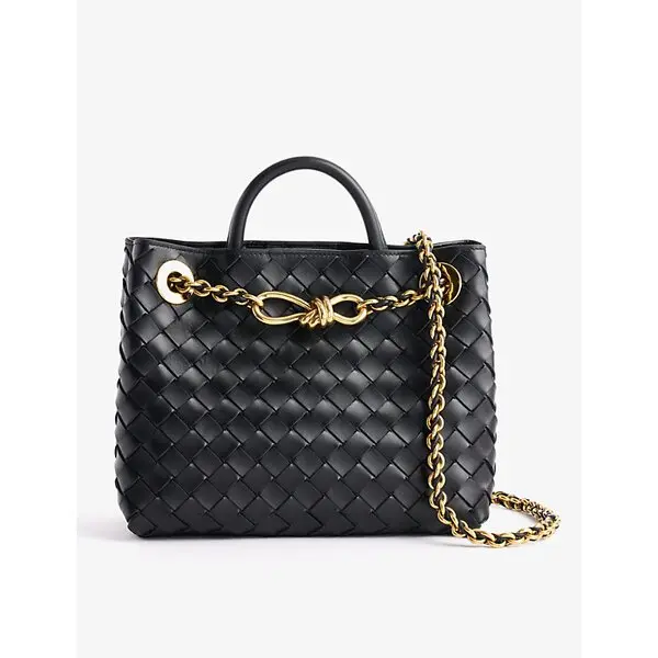 Bottega Veneta Andiamo Small Leather Tote Bag - Black-m Brass