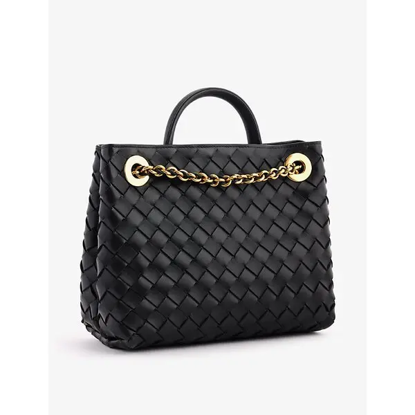 Bottega Veneta Andiamo Small Leather Tote Bag - Black-m Brass