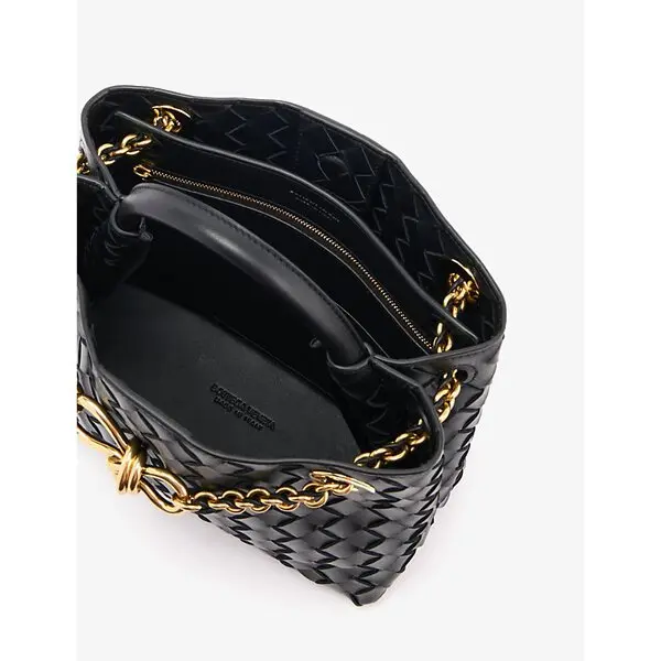 Bottega Veneta Andiamo Small Leather Tote Bag - Black-m Brass