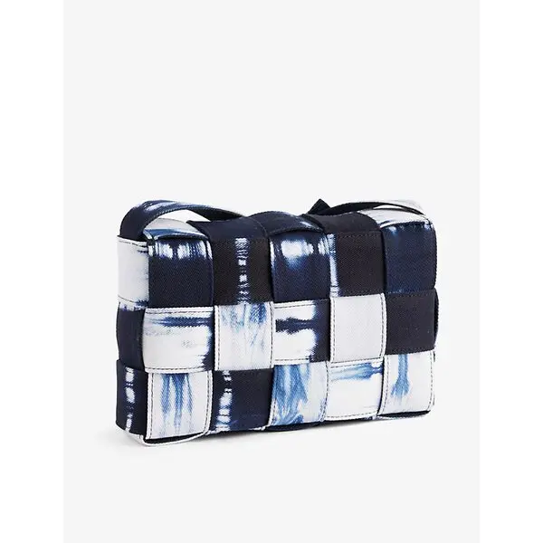 Bottega Veneta Cassette Crossbody Bag - Navy-white-silver