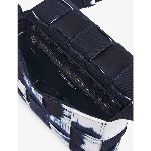 Bottega Veneta Cassette Crossbody Bag - Navy-white-silver