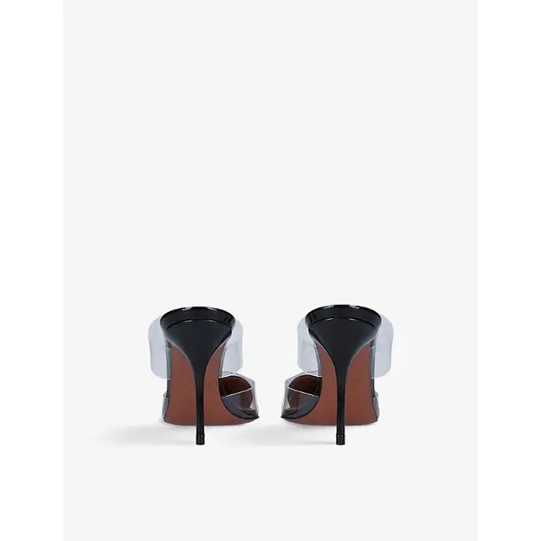 Alaïa Cœur 90 Point-toe Patent-leather Mules - Black