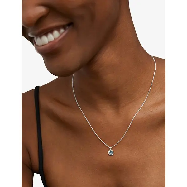 Monica Vinader Sterling-silver And Aquamarine Pendant Necklace - Sterling Silver