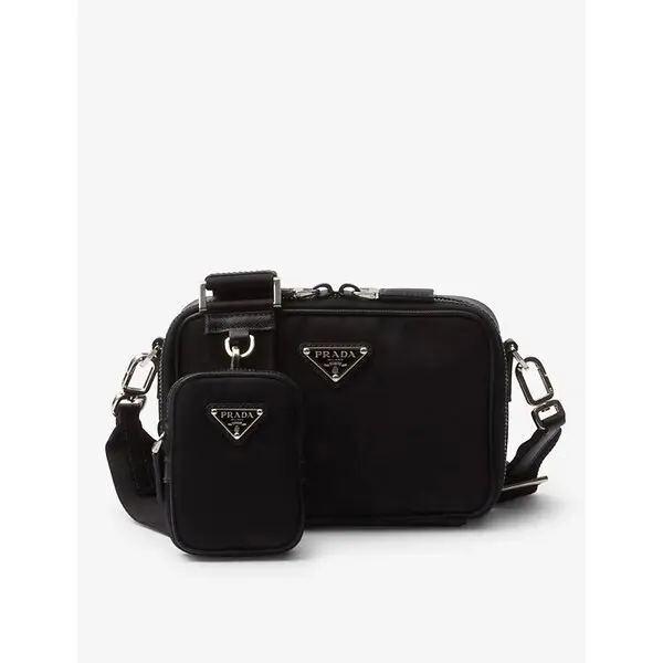 Prada Leather And Nylon Shoulder Bag - Black