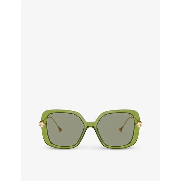 SWAROVSKI Sk6011 Square-frame Sunglasses - Green