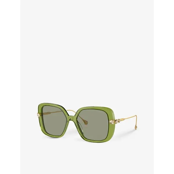SWAROVSKI Sk6011 Square-frame Sunglasses - Green