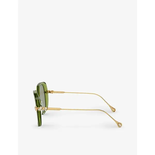 SWAROVSKI Sk6011 Square-frame Sunglasses - Green