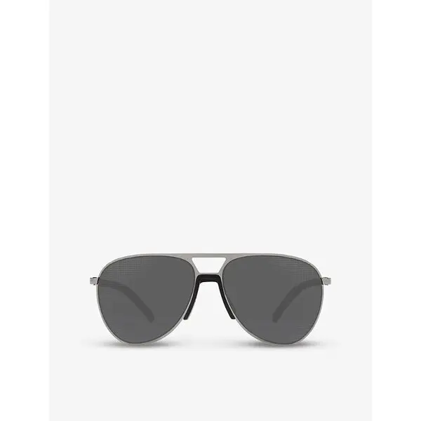 Prada Pilot-frame Metal Sunglasses - Grey
