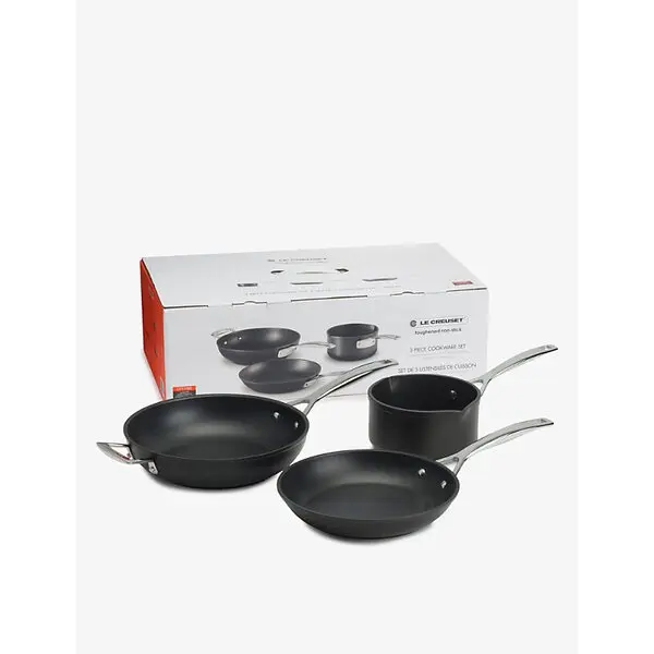 LE CREUSET Toughened Non-stick Aluminium Saucepans Set Of Three - One-color