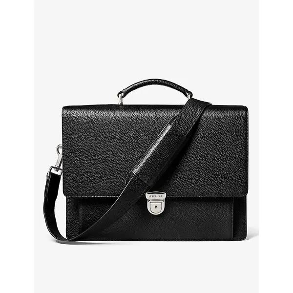 ASPINAL OF LONDON Grained-leather Briefcase - Black