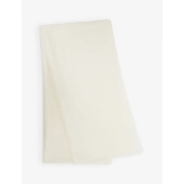 REISS Heidi Fringe-trimmed Cashmere Scarf - Off White